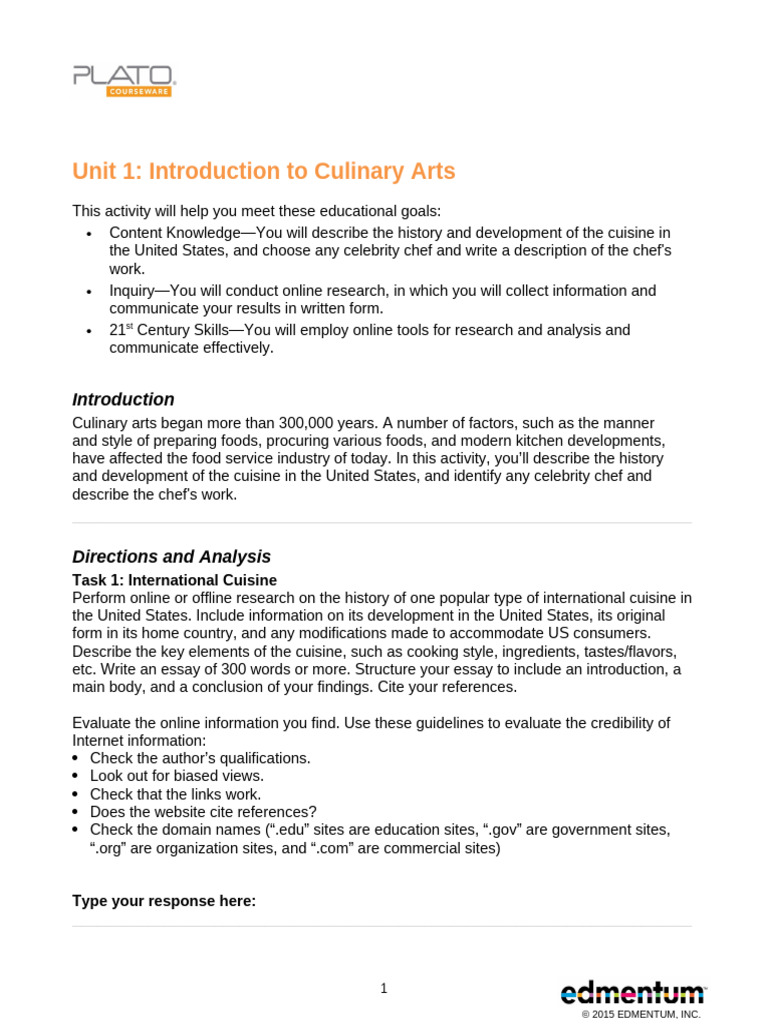 Introduction To Culinary Arts - UA | PDF | Cuisine | Culinary Arts