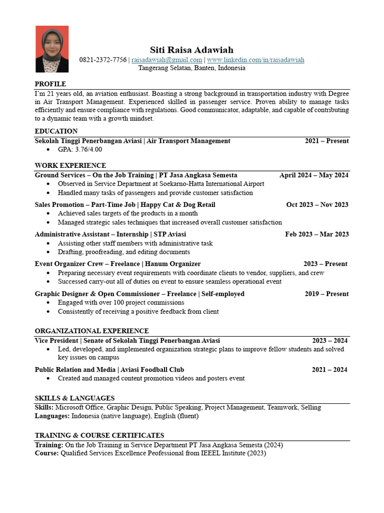 CV Siti Raisa Adawiah JAS | PDF | Business