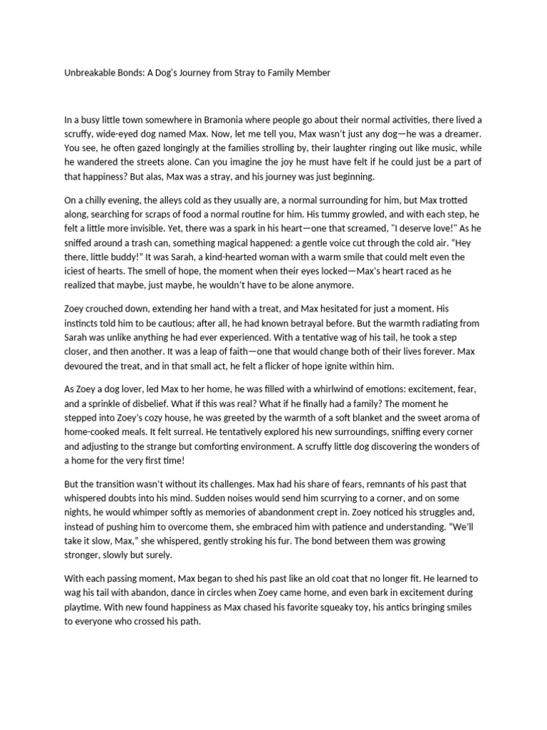 Unbreakable Bonds Story Pdf