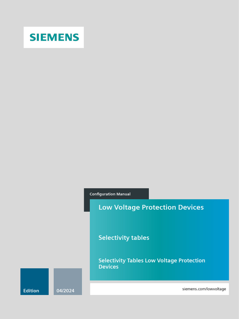 Selectivity Tables Low Voltage Protection | PDF | Trademark ...