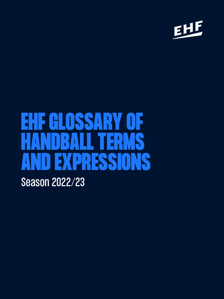 Ehf Handball Glossary | PDF | Defender (Association Football) | Referee
