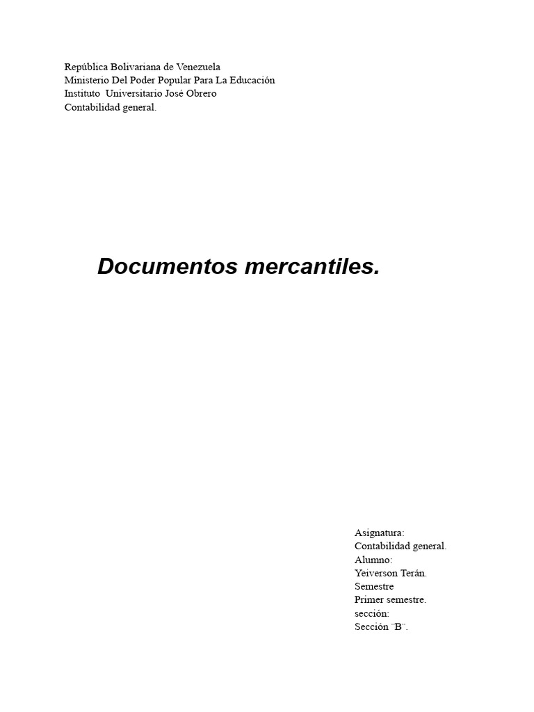 Documentos Mercantiles. | PDF