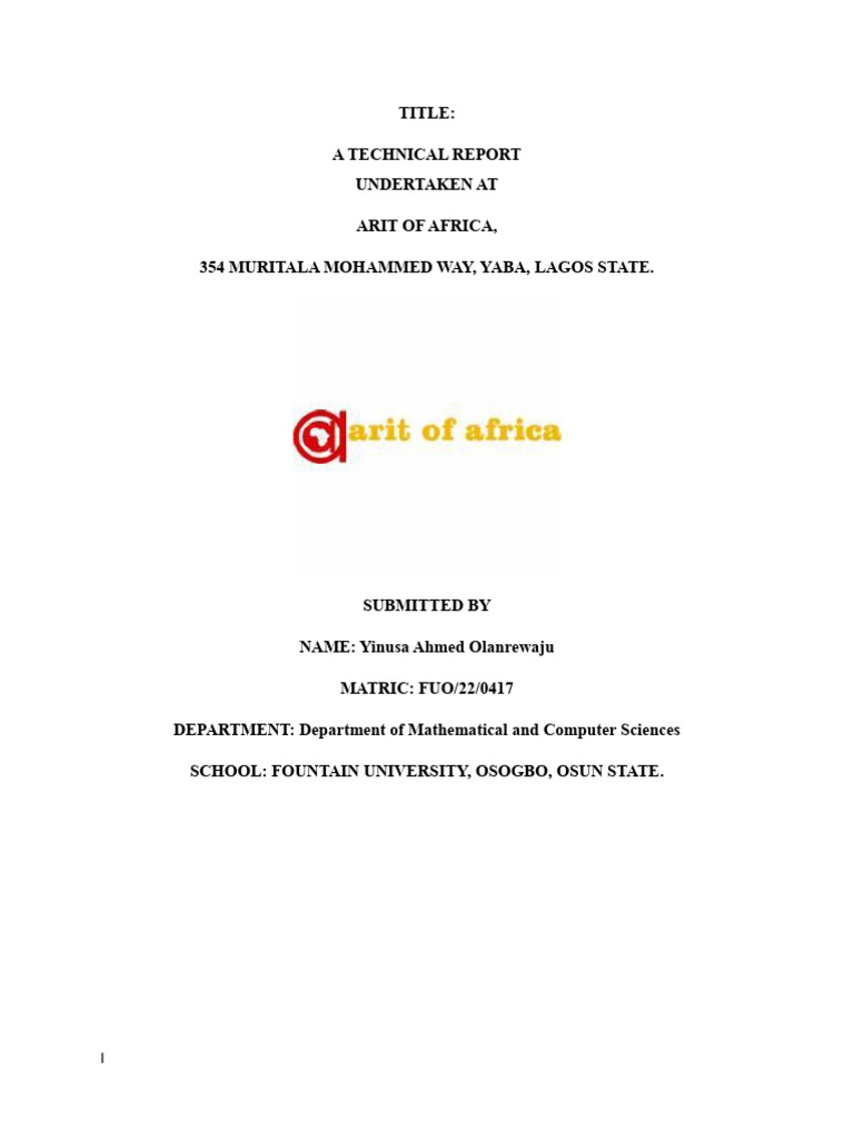 Siwes Report | PDF | Computer Network | Internet Protocol Suite