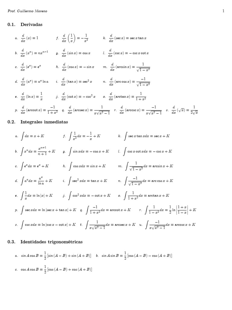 Formulario Mate Ii | PDF | Teaching Mathematics | Triangle Geometry