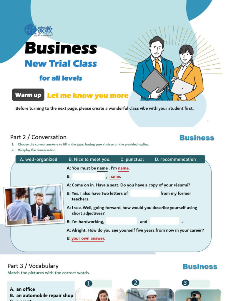 Business English Teaching Demo - Western Teachers | PDF