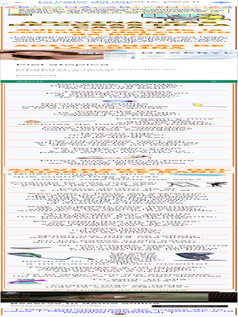 Adivinanzas de Cosas de La Casa. de La Cocina y D | PDF | Artes del ...