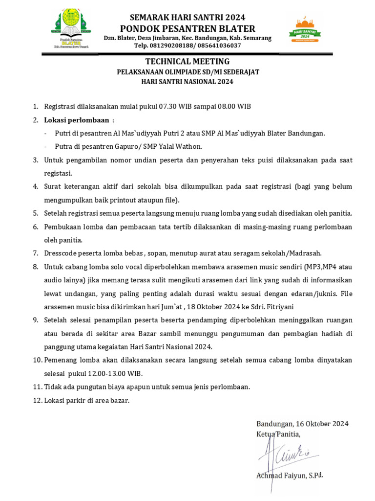 Prosedur Dan Sistem Lomba HSN 24 Blater | PDF