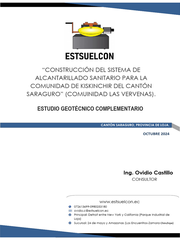 Inf Geo Geot Kiskinchir | PDF | Fundación (Ingeniería) | Ingeniero civil