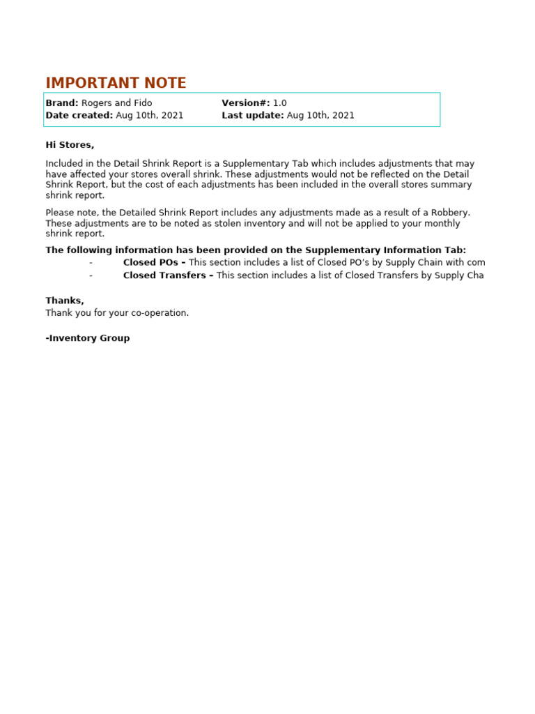 P07 2021 Detailed Shrink Report | PDF | Business | Business Process