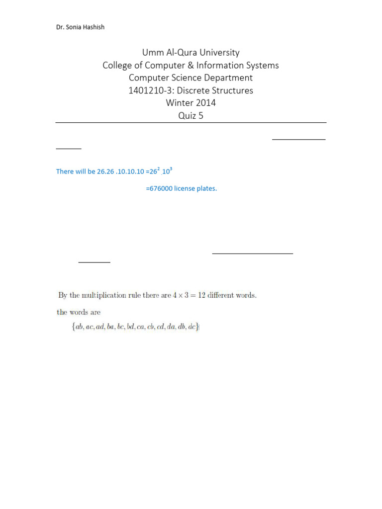 License Plate Combinations and Word Counts | PDF | Teaching Methods ...