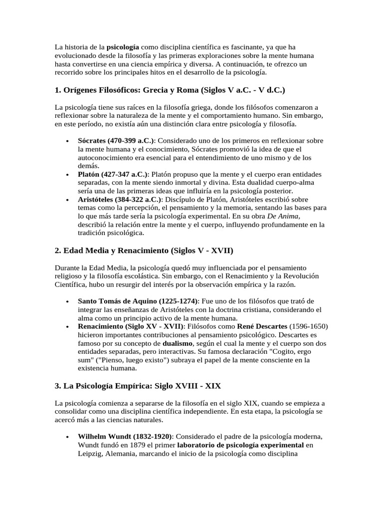 Histotia de La Psicoloia | PDF | Sicología | Behaviorismo