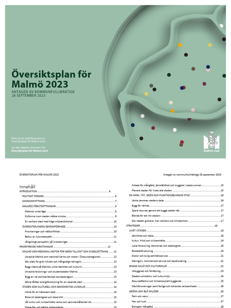Översiktsplan Malmö Stad | PDF