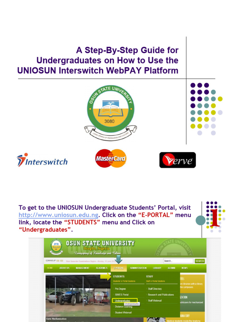 UNIOSUN WebPAY Guide for Undergraduates | PDF | Payments | Debit Card