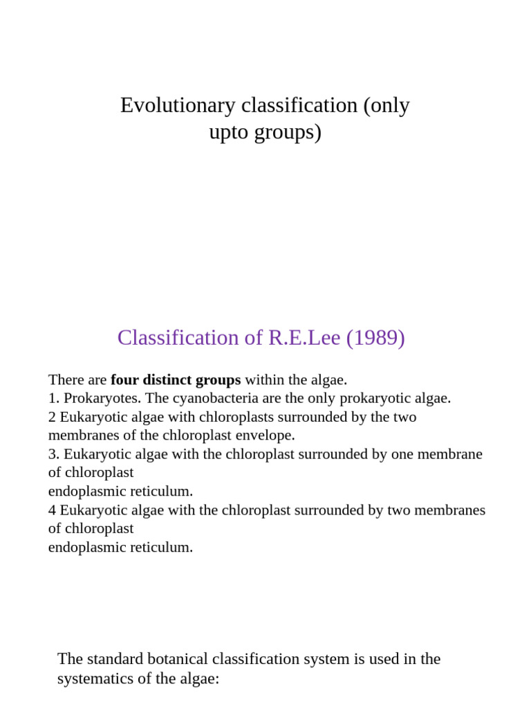 Clssification of Algae Lee | PDF | Chloroplast | Biology