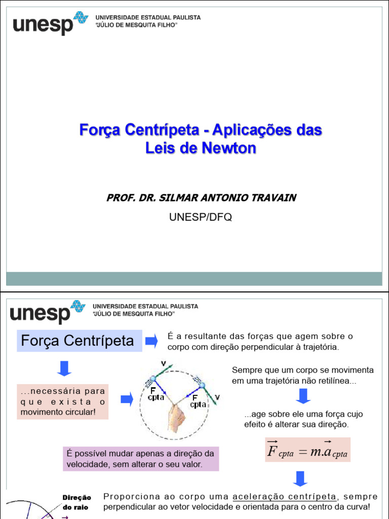 Conceitos e Exemplos de Força Centrípeta | PDF | Trajetória | Força