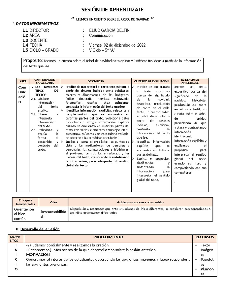 Com - 02 Leemos Un Arbol de Navidad | PDF | Aprendizaje | Cognición