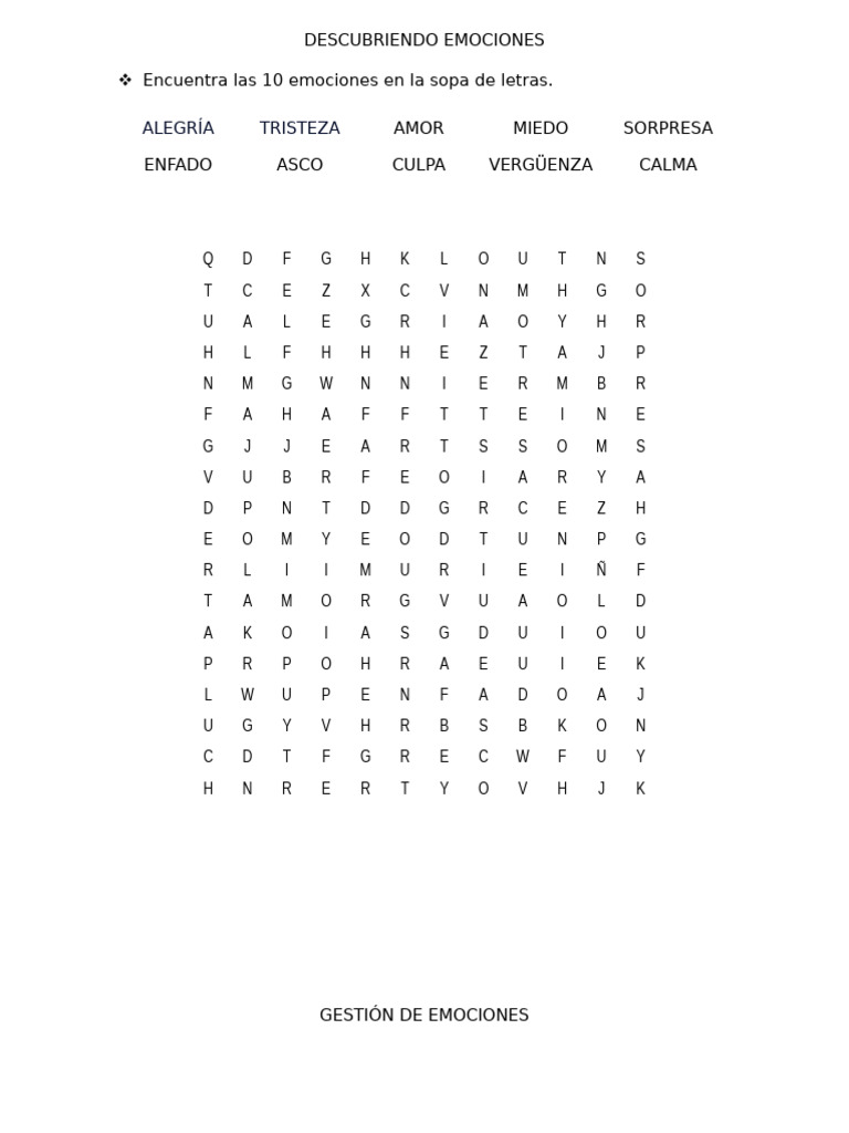 EJERCICIOS Moviendo El Mundo Con Mis Emociones | PDF | Las emociones | Ira