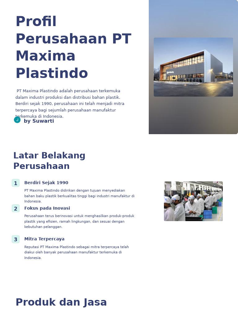 Profil Perusahaan PT Maxima Plastindo | PDF