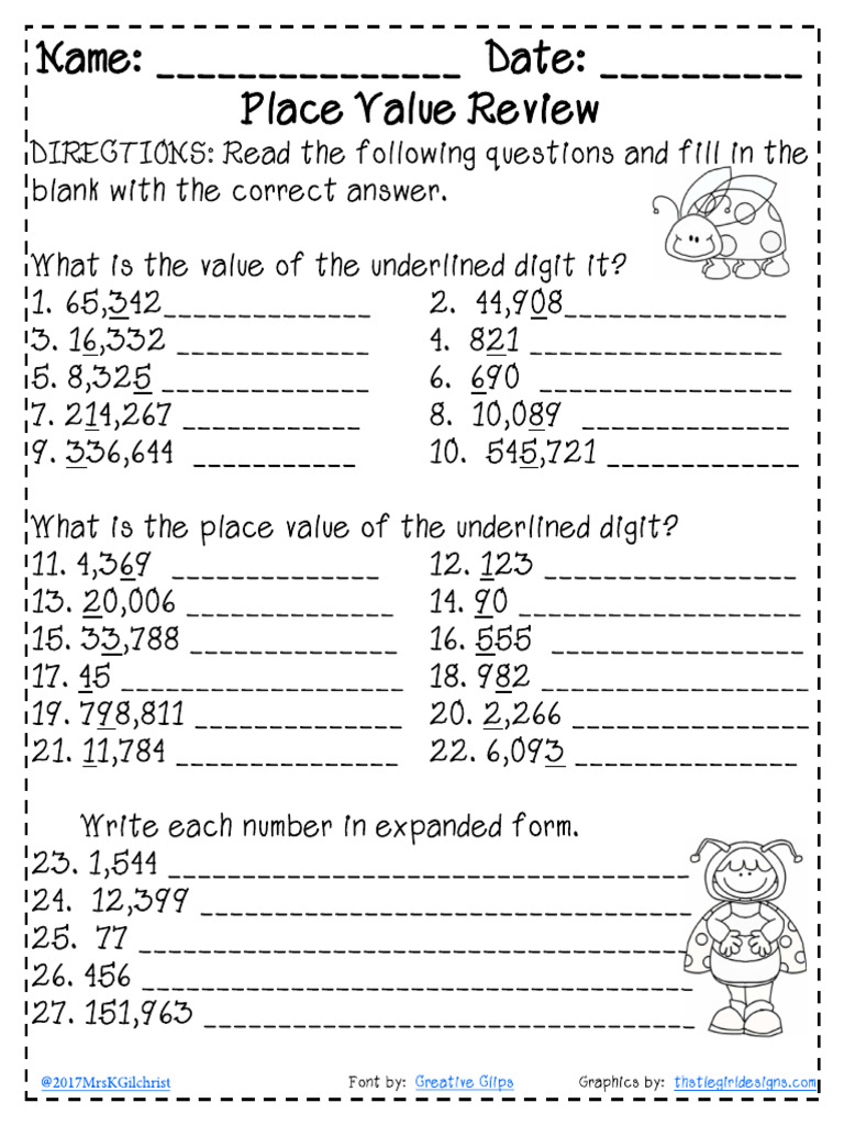 place-value- REVIEW | PDF
