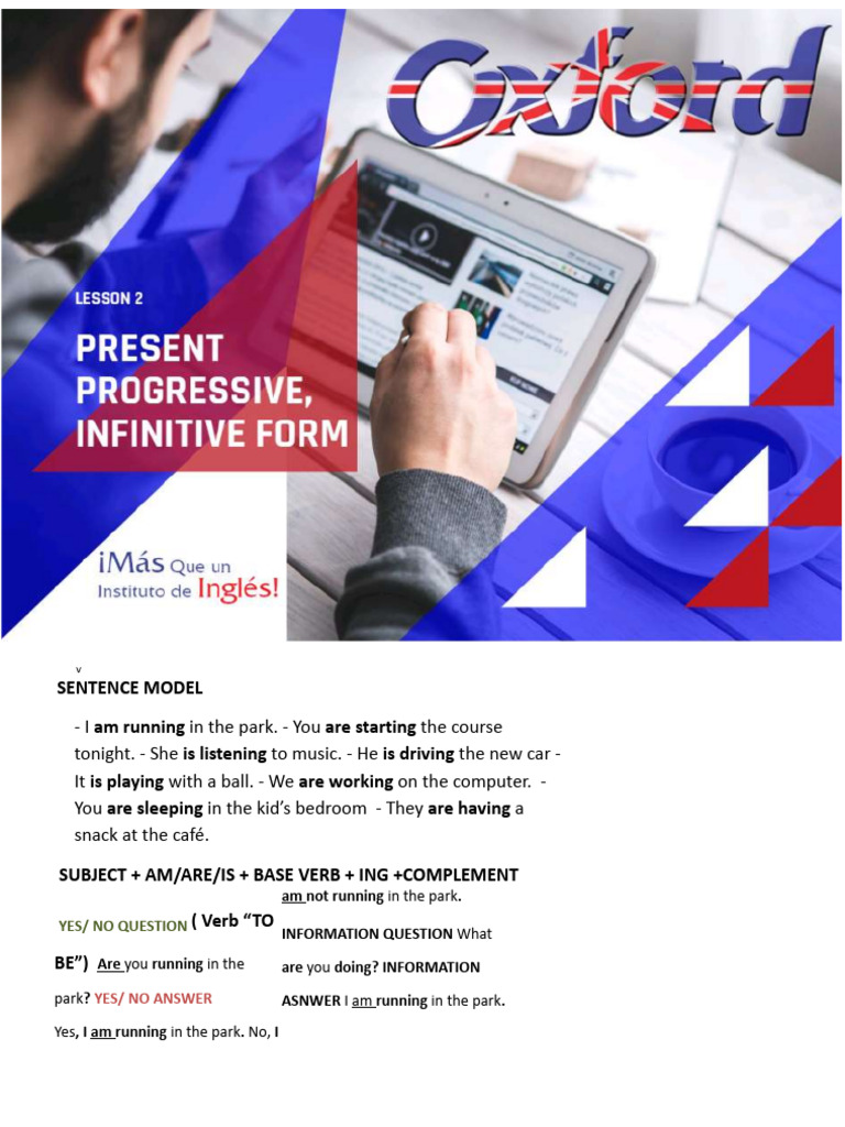 Progressive Infinitive Usage Guide | PDF