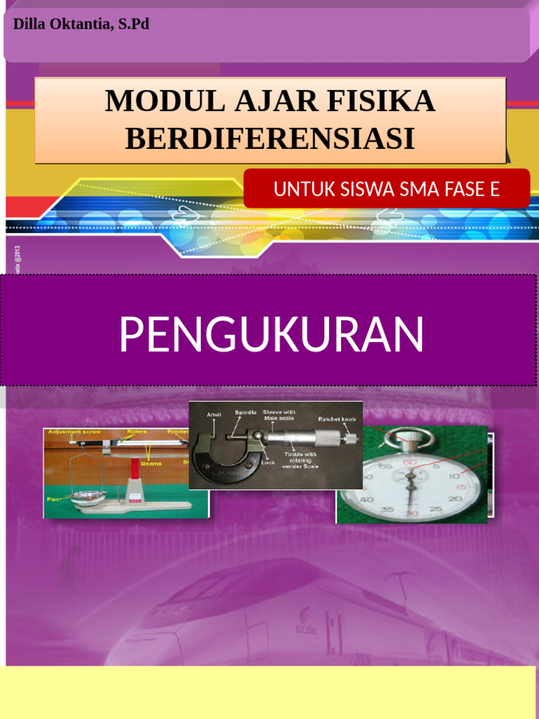 Modul Ajar Fisika BERDIFERENSIASI - Pengukuran - Fase E | PDF