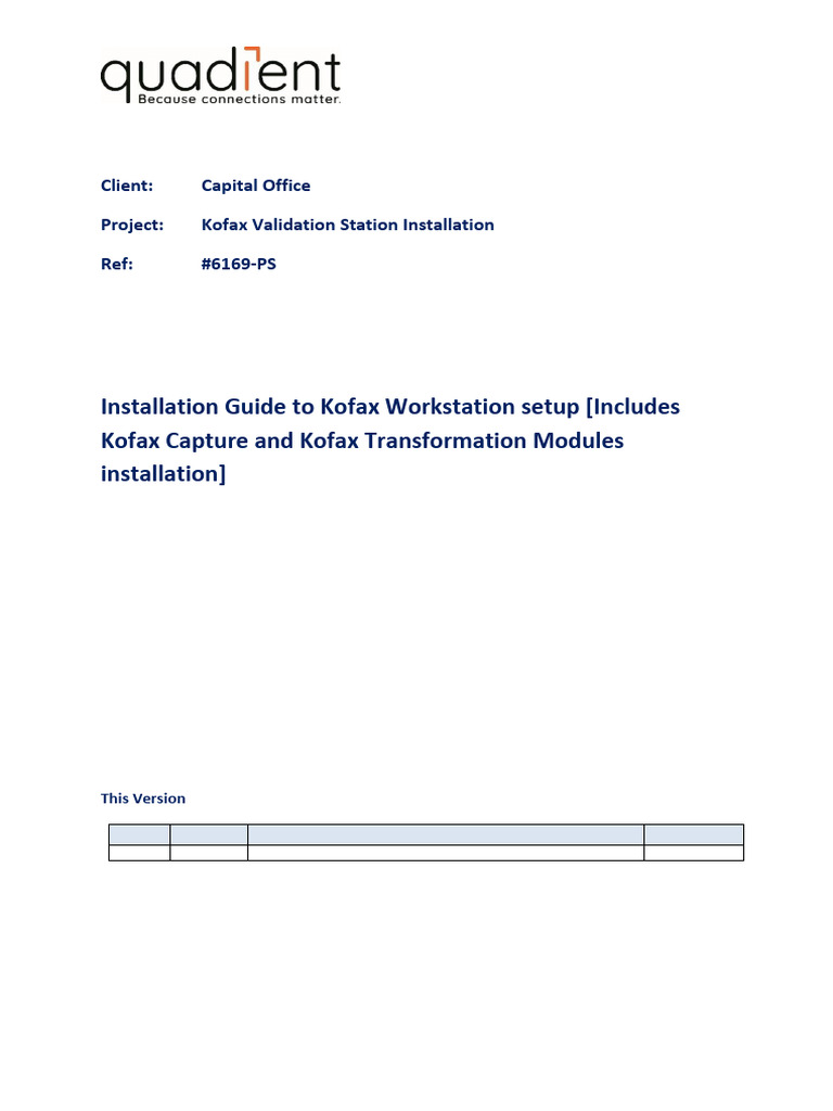 #6169-PS Kofax Workstation Installation Guide - V1.0 | PDF ...