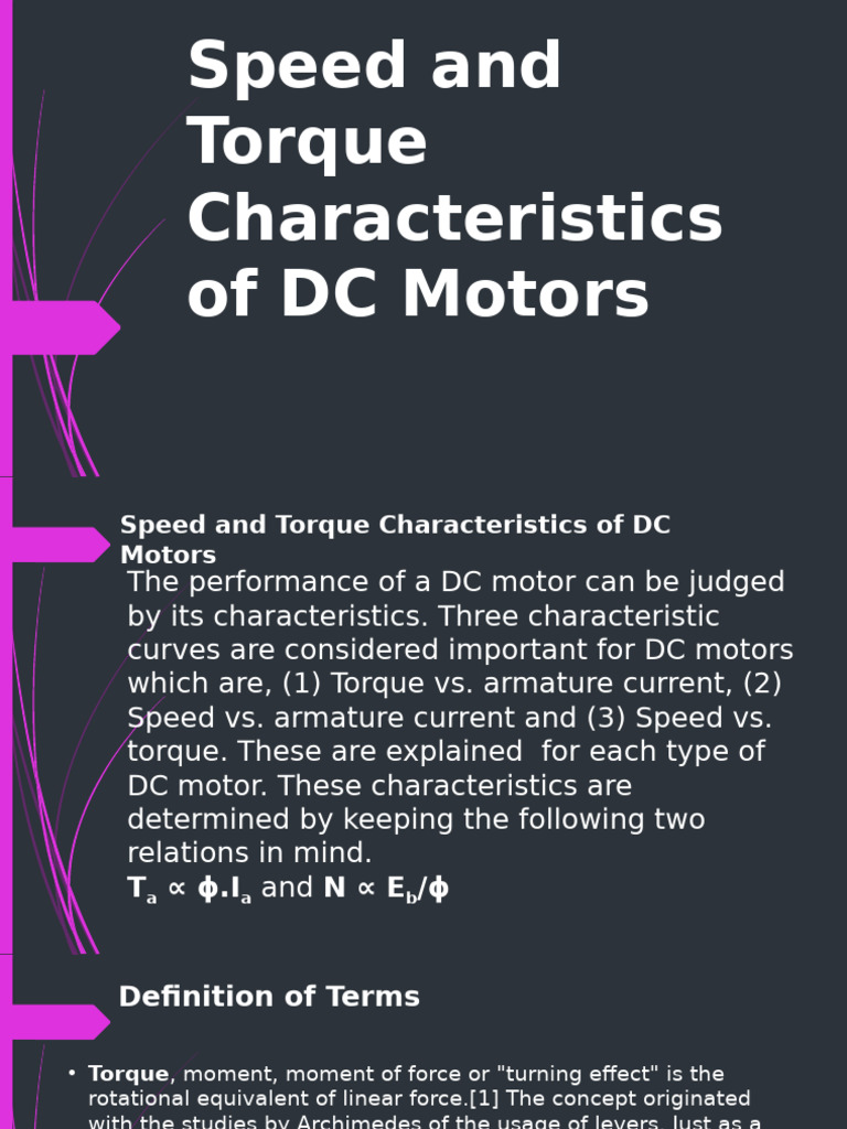 DC Motor Speed and Torque Characteristics | PDF | Electric Motor | Torque