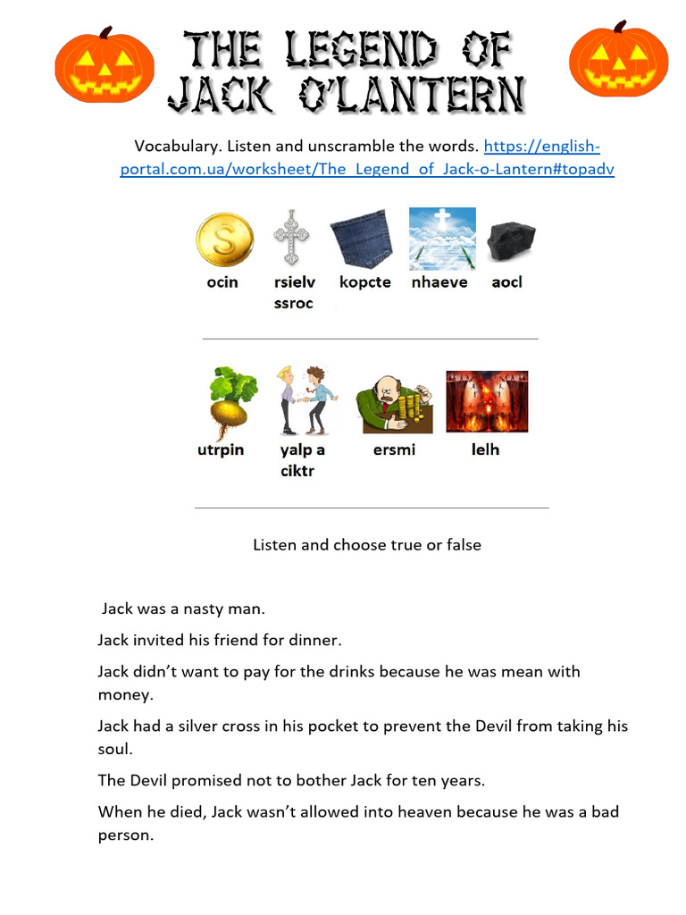 The Legend of Jack O Latern Listening | PDF