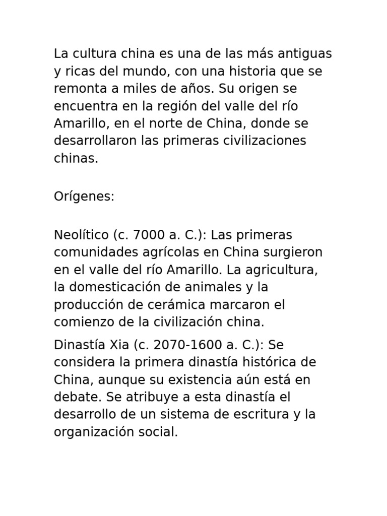 La Cultura China Es Una de Las Más Antiguas y Ricas Del Mundo | PDF ...