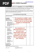 FSSC 22000 Version 5.1 Audit Checklist | PDF | Audit | Internal Audit