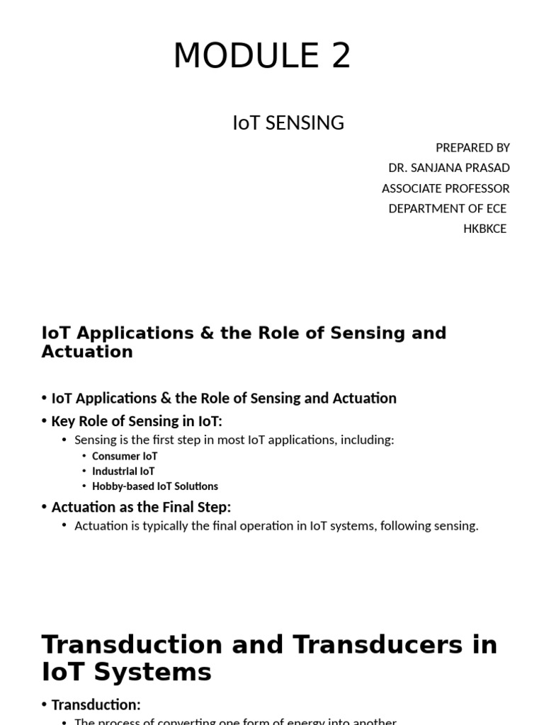 MODULE 2 _ IoT-1 | PDF | Sensor | Analog To Digital Converter