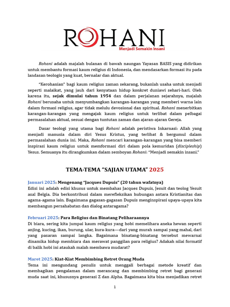Tema-Tema Rohani 2025 FIX | PDF
