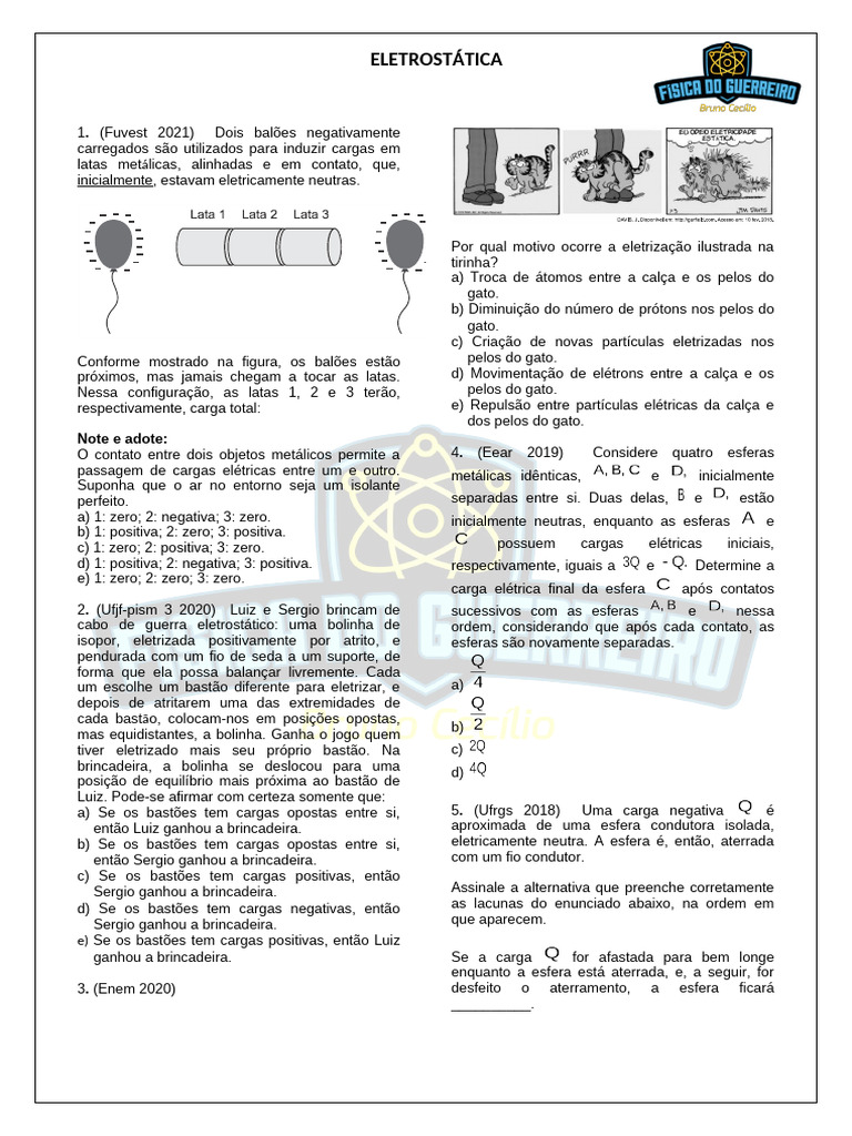 Cópia de ELETROSTÁTICA ZH | PDF | Carga elétrica | Eletricidade