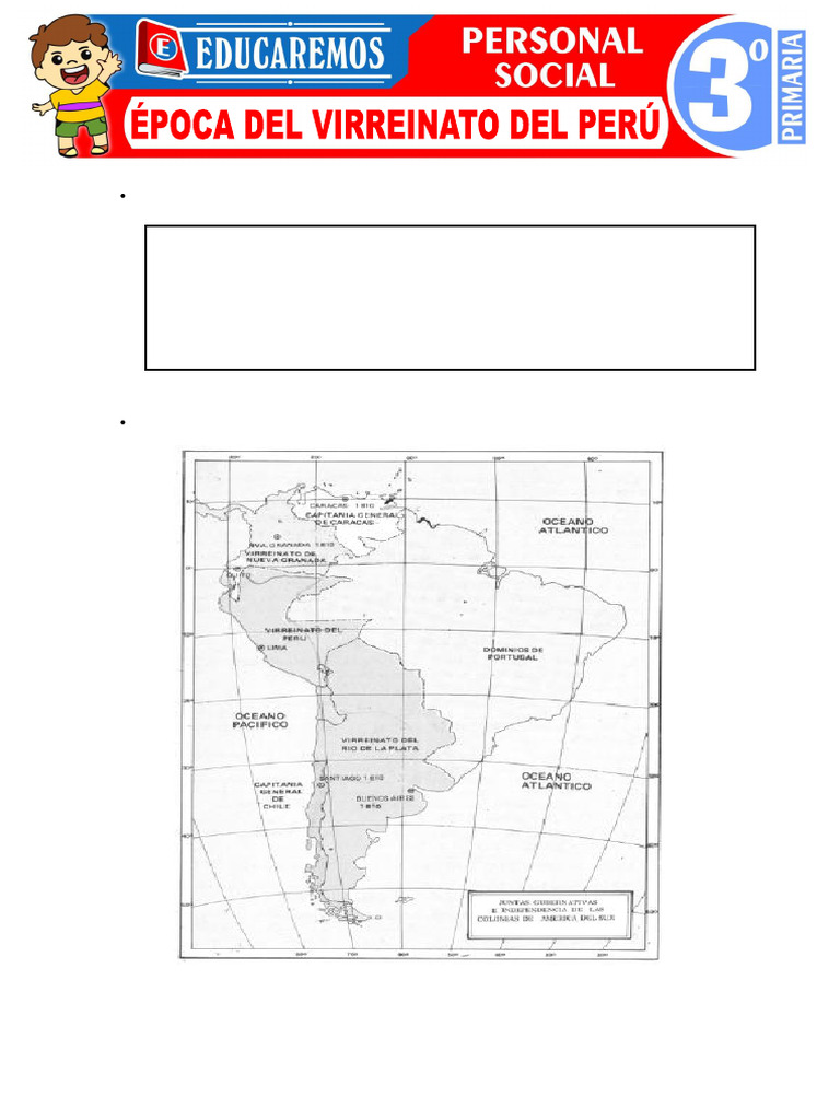 Epoca Del Virreinato Del Peru para Tercer Grado de Primaria | PDF | Perú | España