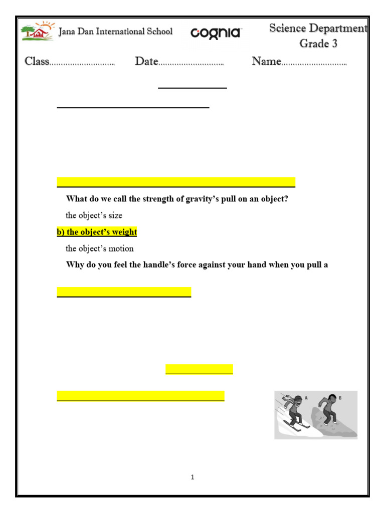 Grade 3 Science Revision Quiz | PDF | Force | Flowers