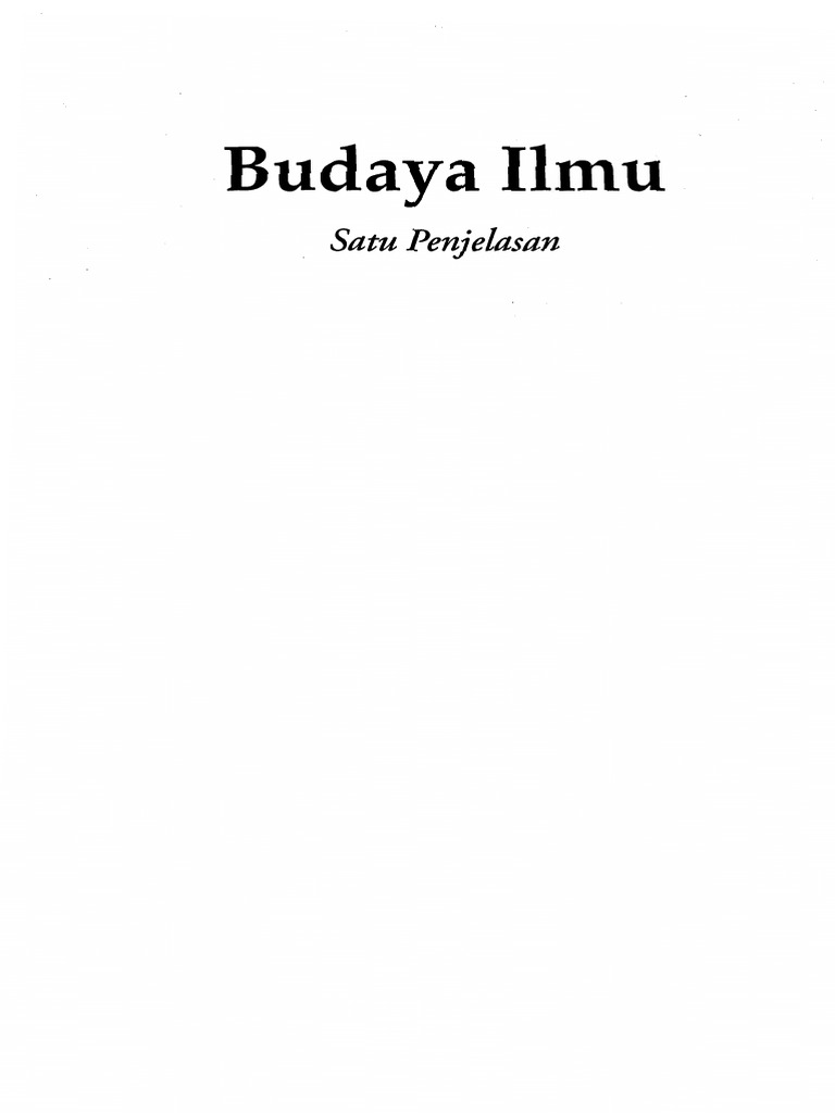 Budaya Ilmu Suatu Penjelasan | PDF