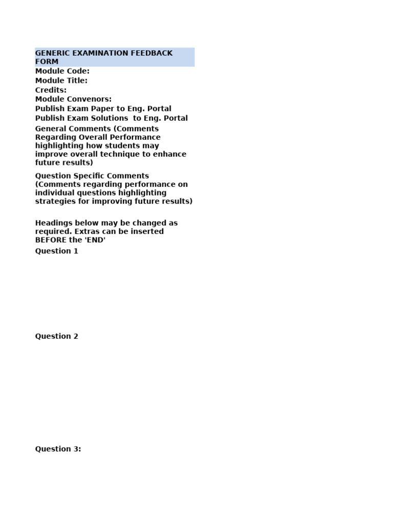 Engineering - Exam Feedback FormMMME2047Spring | PDF | Continuum ...
