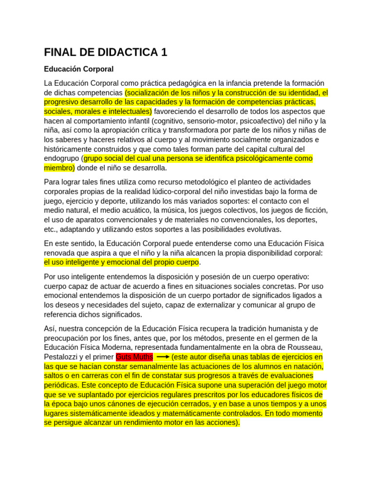 Final de Didactica 1 | PDF | Enseñando | Plan de estudios