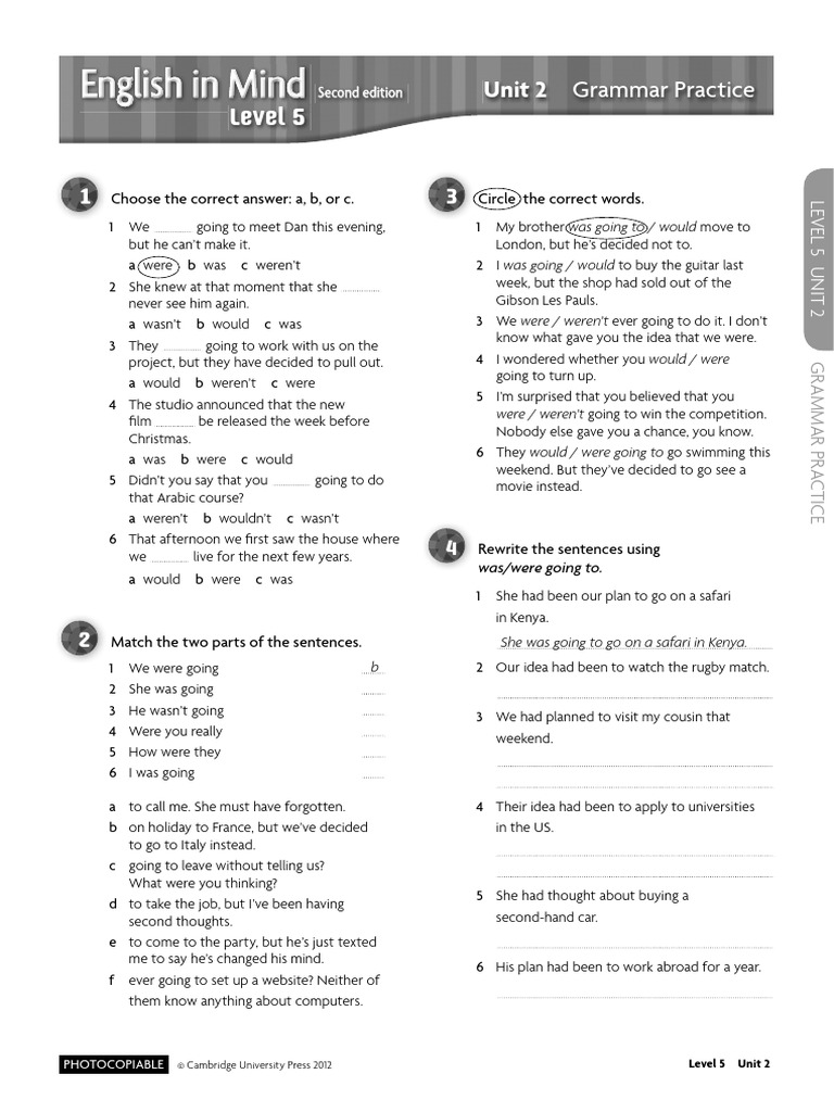 English in Mind2 Level5 Unit2 Grammar Practice Worksheet | PDF