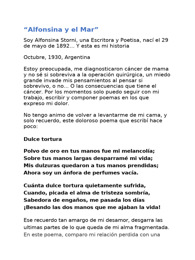 Alfonsina y El Mar | PDF | Poesía