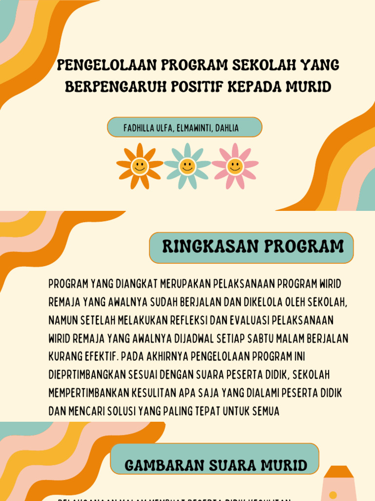Pengelolaan PROGRAM SEKOLAH YANG BERPENGARUH POSITIF KEPDA MURID | PDF | Bisnis | Pengelolaan ...