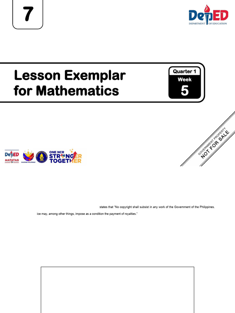 LE G7Mathematics Q1 Wk5 FV | PDF | Learning | Prices
