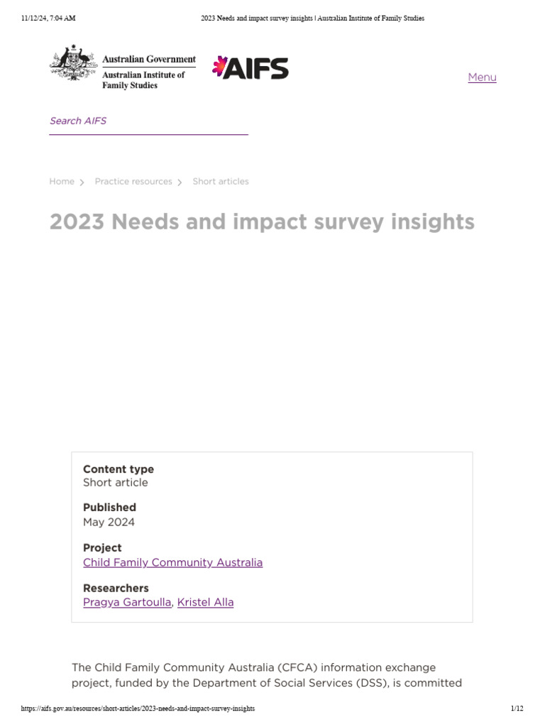 2023 CFCA Survey Insights Summary | PDF | Child Abuse | Child Neglect