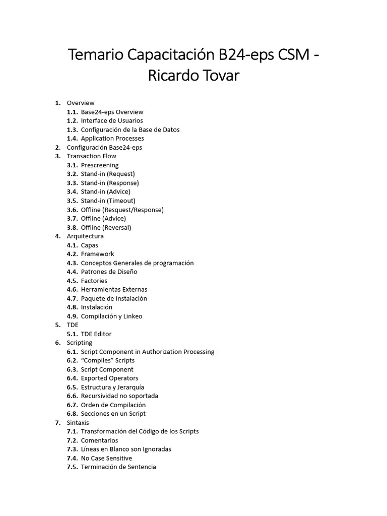 Temario Capacitación B24 EPS - CSM | PDF