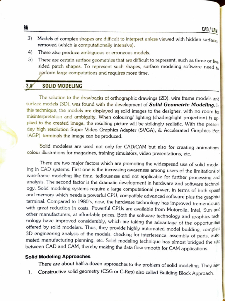 CADCAM UNIT 2 Solid Modeling | PDF | Computer Graphics | Computer Aided Design