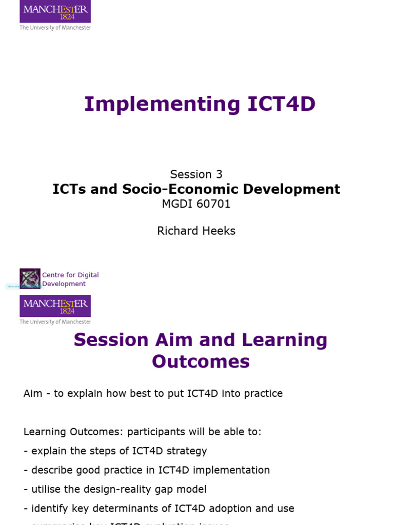 Implementing ICT4D Slides Session 3 | PDF | Evaluation | Cognition