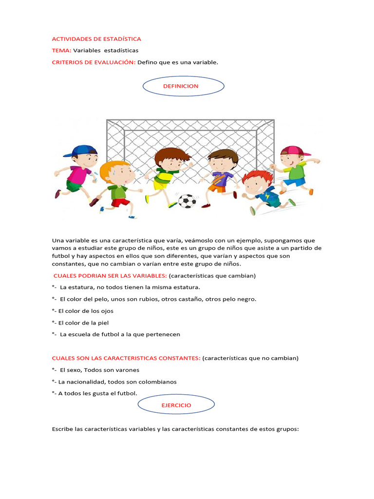 Definición y Ejemplos de Variables Estadísticas | PDF