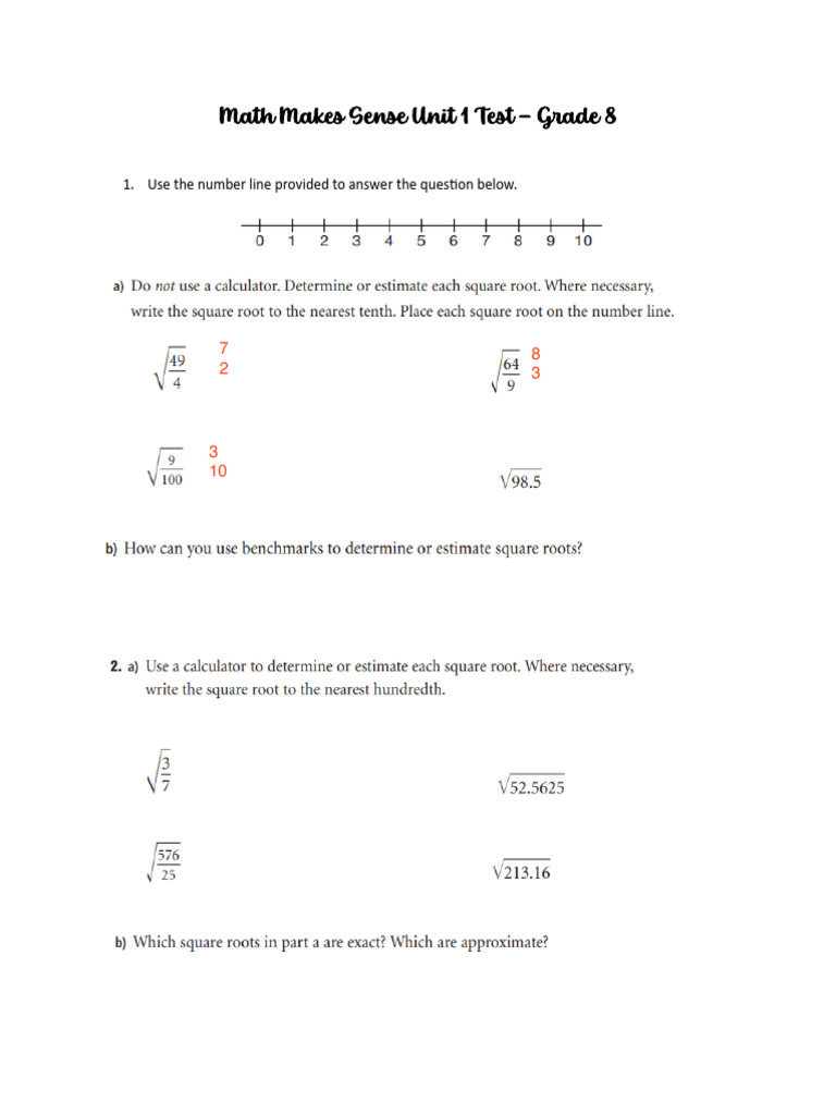 Grade 8 Math Test | PDF