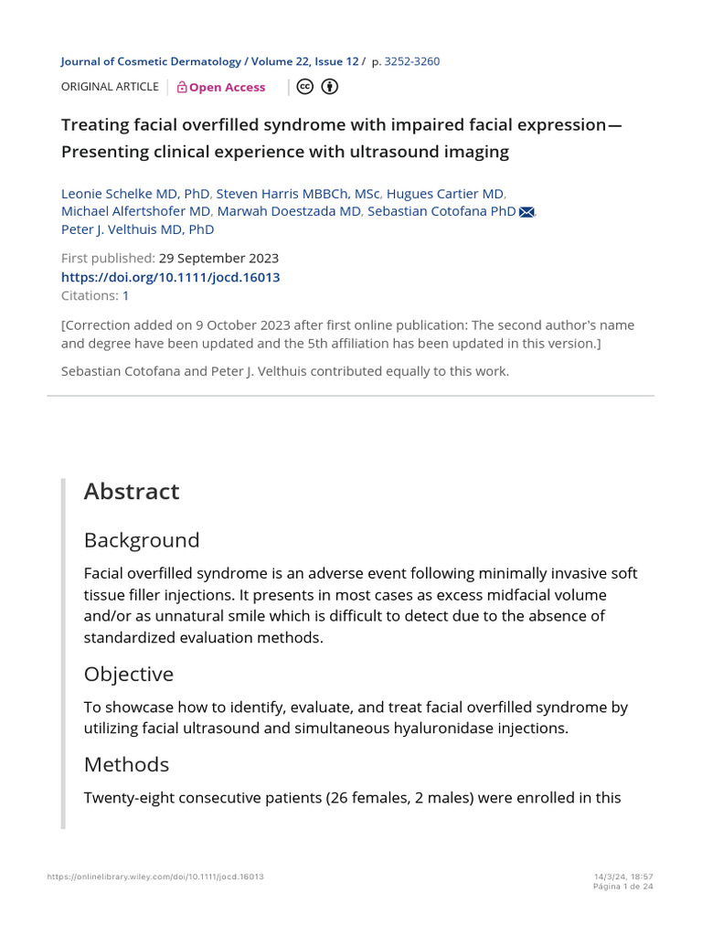 Treating Facial Overfilled Syndrome With Impaired Facial Expression ...