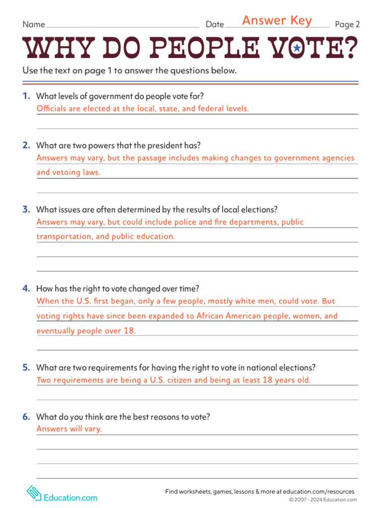 Understanding Voting Rights and Responsibilities | PDF